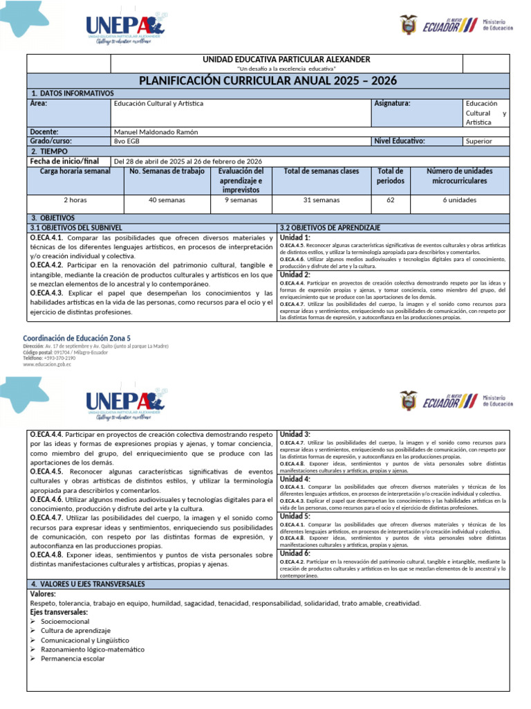 Pca 2025 - Eca - 8vo | PDF | Arte de performance | Multimedia