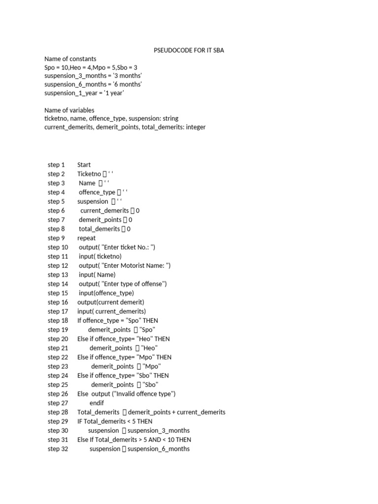 Pseudocode For It Sba | PDF