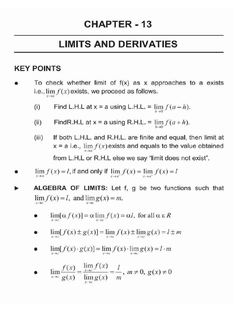 11th Chapter - Limits | PDF