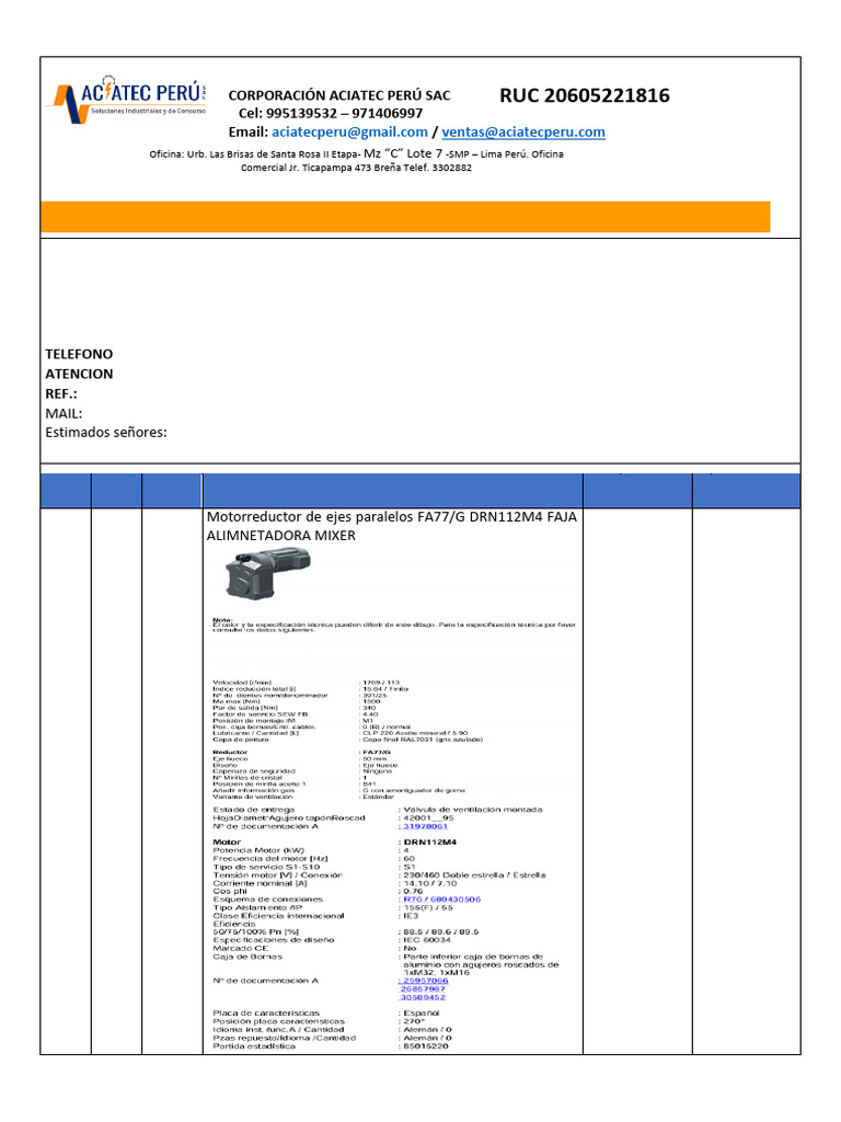 COTIZACIÓN 0000218 - CONSTRUCCION Y ADMINISTRACION S.A. | PDF
