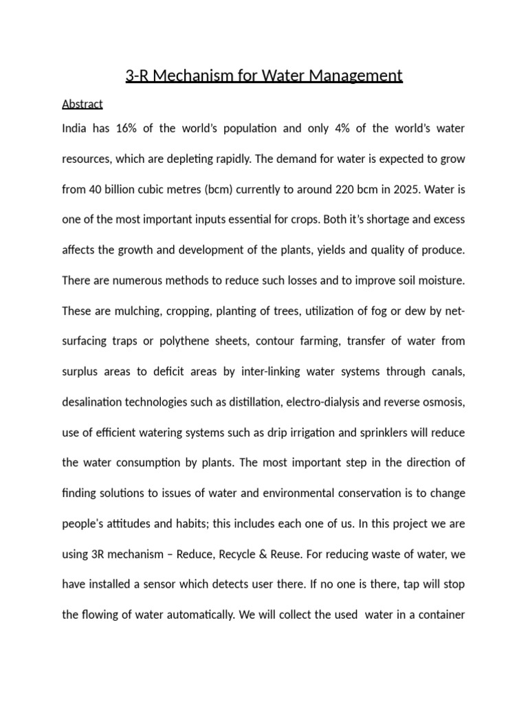 3-R Mechanism For Water Management | PDF | Rectifier | Direct Current