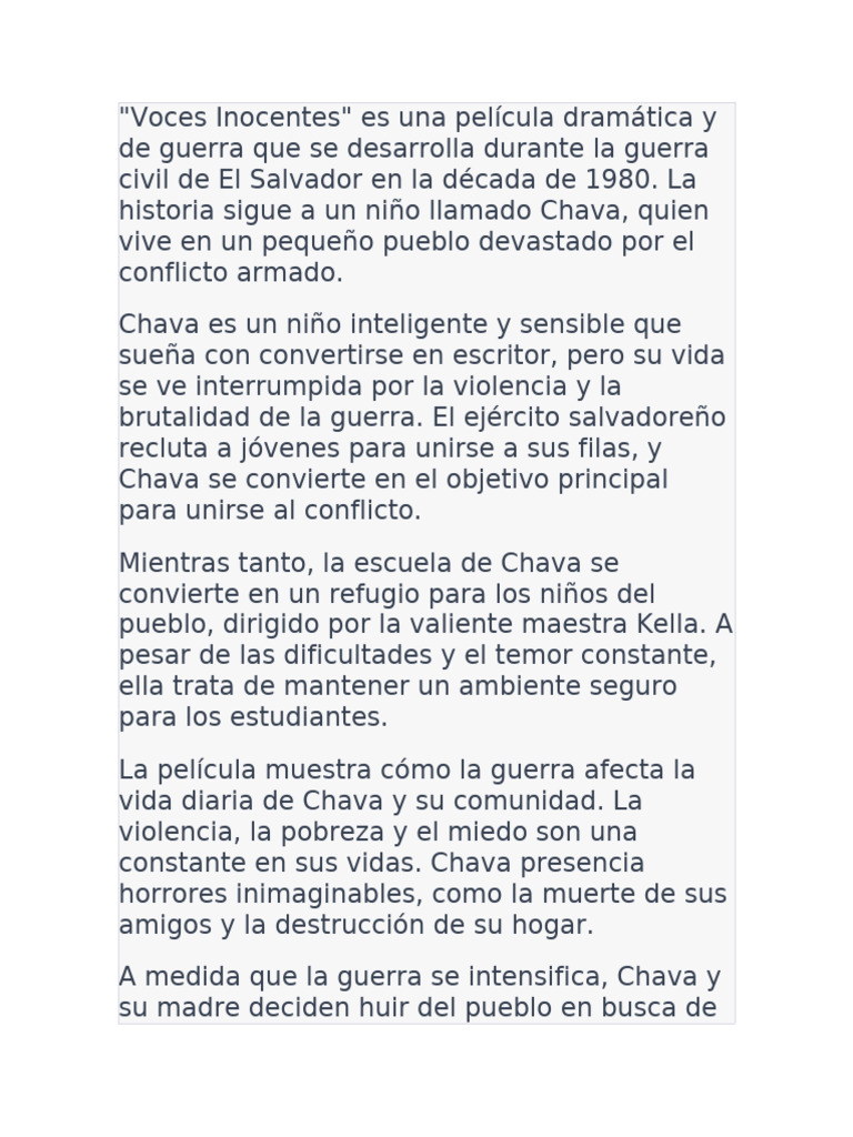 Voces Inocentes | PDF