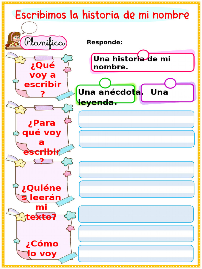 Ficha Escribimos La Historia de Mi Nombre Maestra Janet | PDF