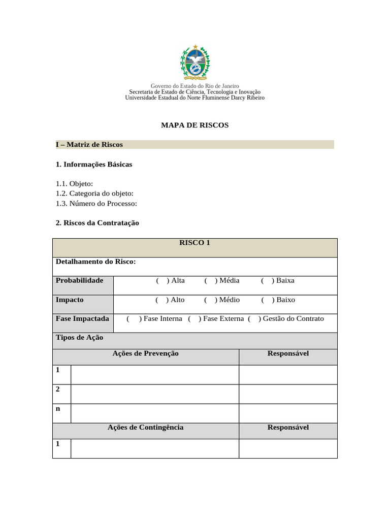 Modelo de Mapa de Riscos | PDF