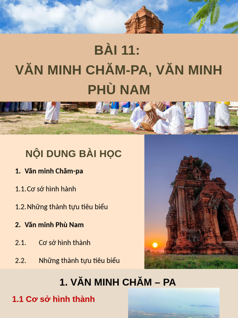 Bài 11. Văn Minh Chăm-Pa, Văn Minh Phù Nam | PDF