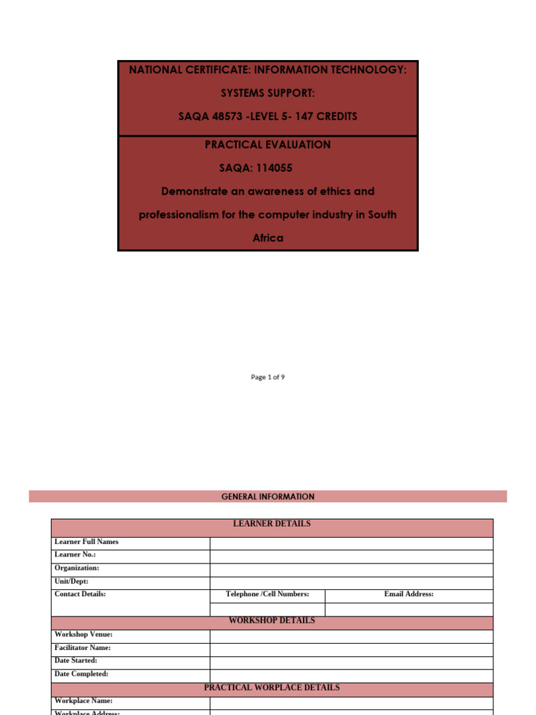 SAQA-114055 - Practical task2(Reviewed) | PDF | Employment