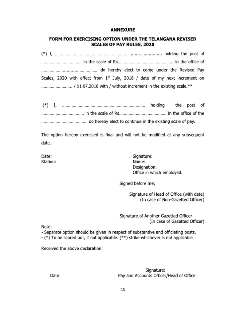 Option Form - 2020 | PDF