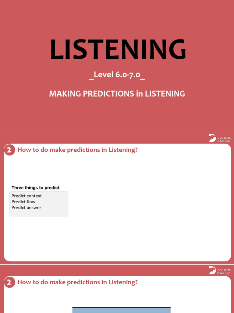 Mastering Listening Predictions Techniques | PDF