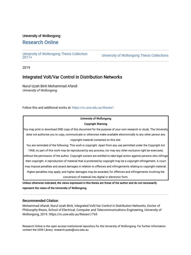 Integrated Volt Var Control In Distribution Networks Pdf Electric Power Distribution