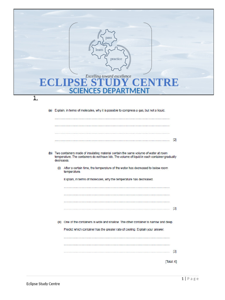 Thermal physics- drill exercise NEW | PDF