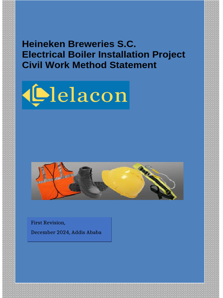 LELACON Boiler Project Method Statement | PDF | Concrete | Plaster