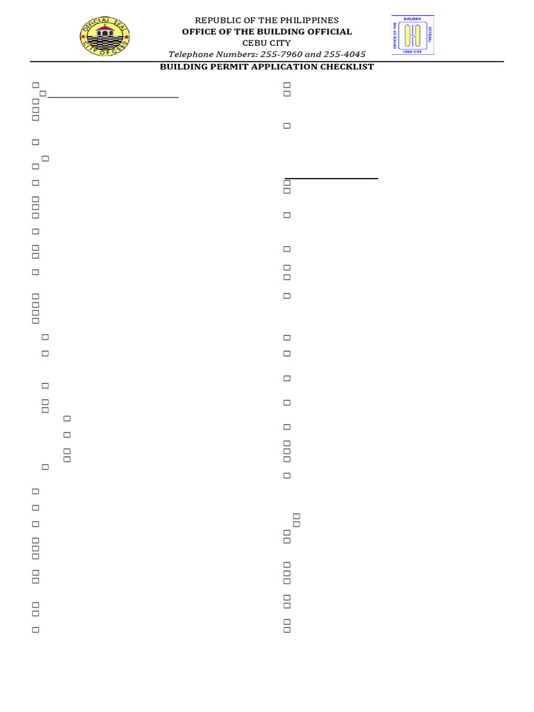 Building Permit CHECKLIST | PDF | Elevator | Plumbing