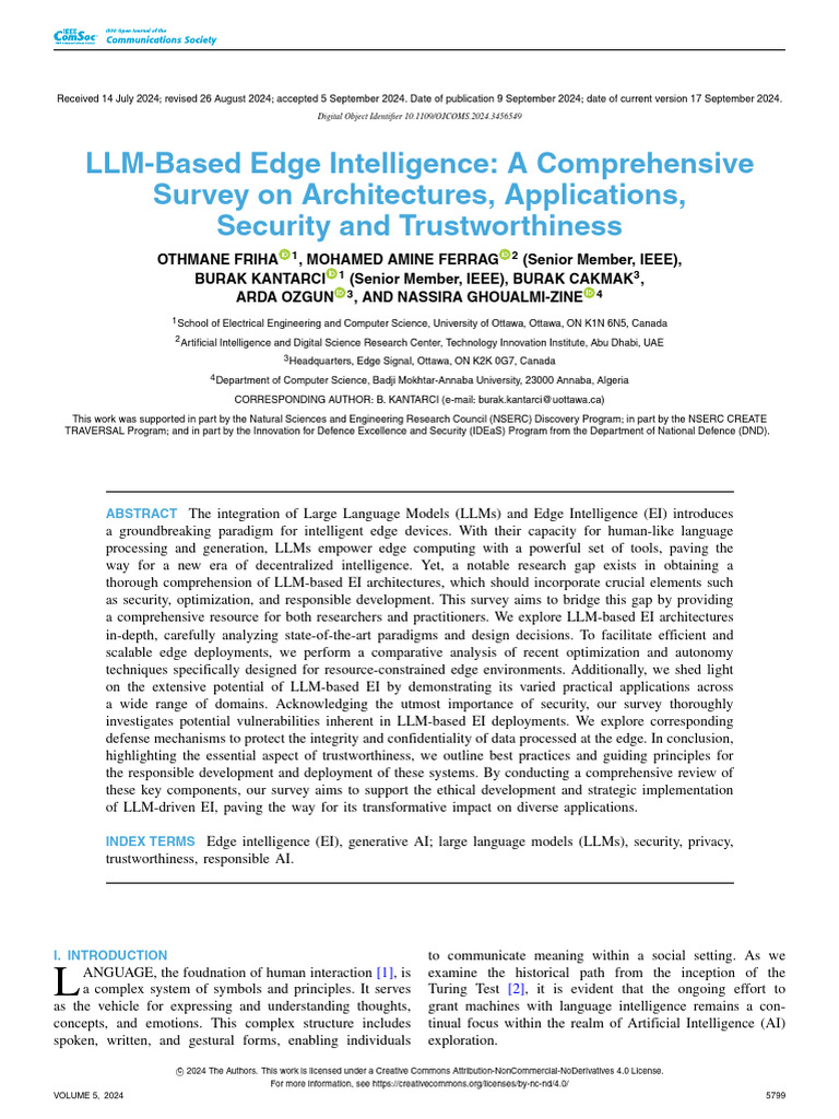 LLM-Based Edge Intelligence a Comprehensive Survey on Architectures ...