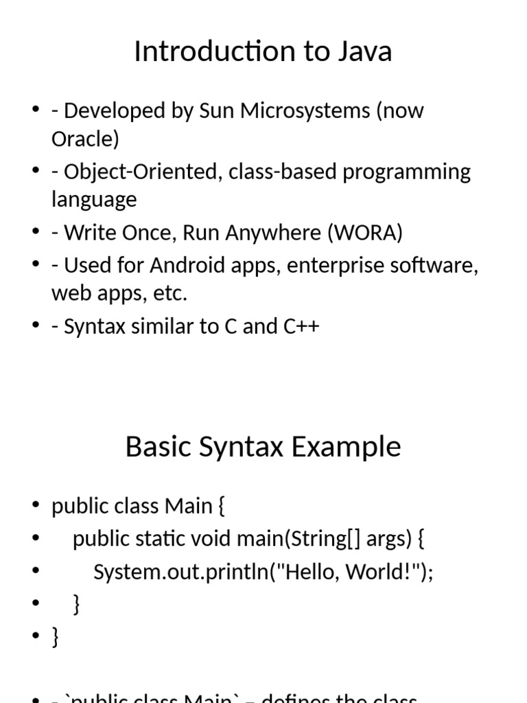 Introduction to Java Programming Basics | PDF