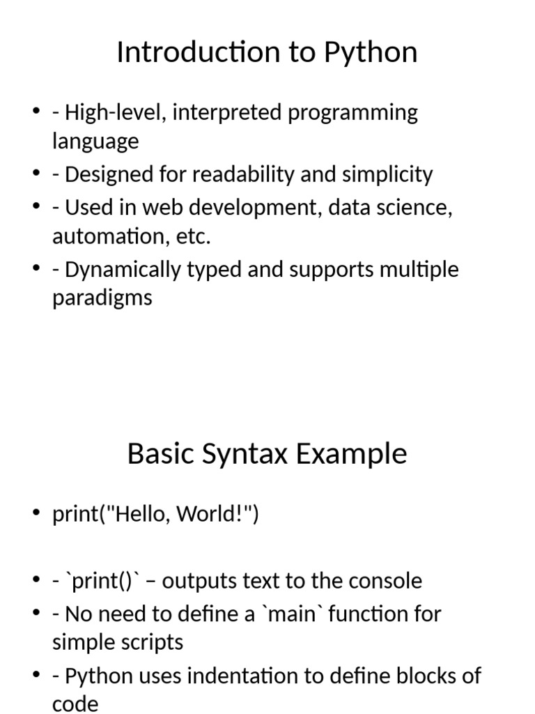 Python Intro for Students | PDF