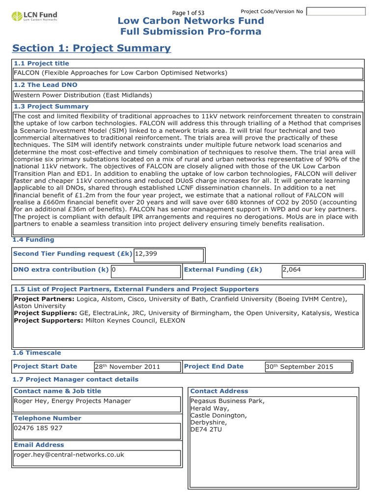 FALCON Project Registration Form | PDF | Simulation | Smart Grid