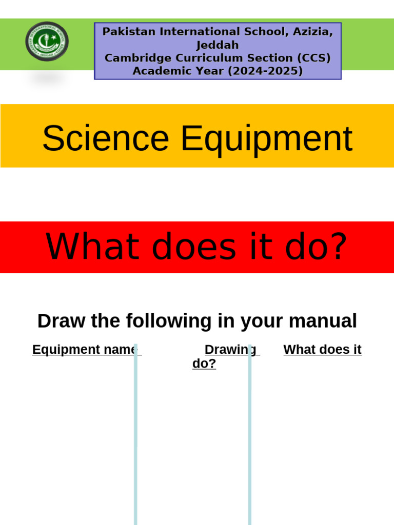 Lab Equipment and Usage | PDF