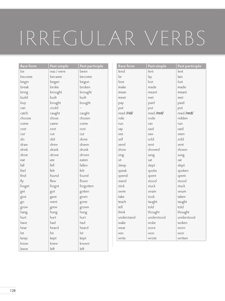 Ame Think wb1 Irregular Verbs | PDF