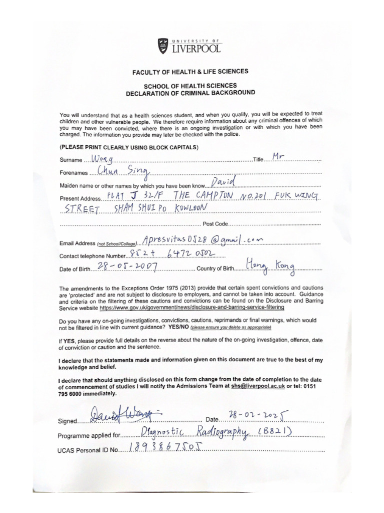 Criminal Declaration Form | PDF