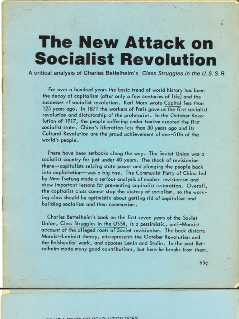 Critique of Bettelheim-ClassStrugglesInTheUSSR | PDF