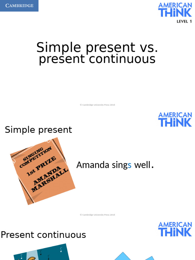 AmE - Level - 1 - Grammar Presentation 2 Simple Present V Present ...