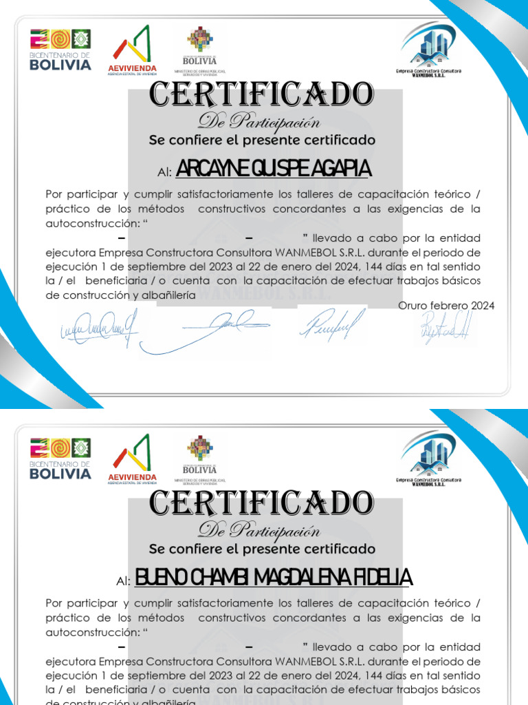 certificados | PDF | Alojamiento