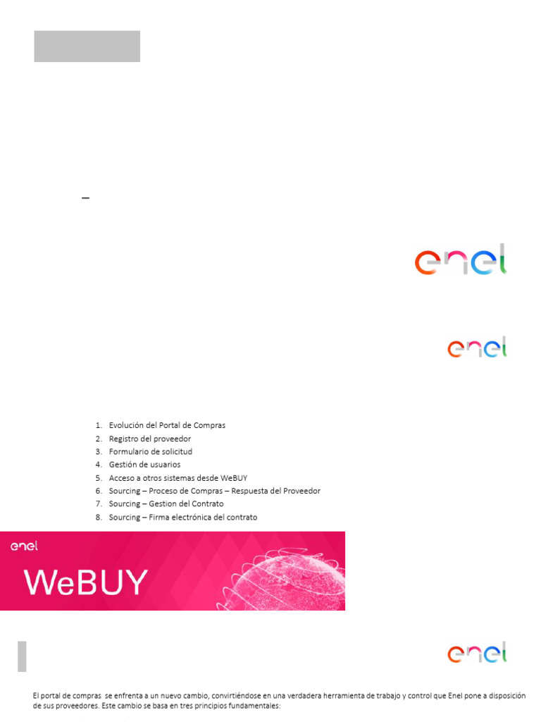 Manual de Proveedores WeBUY Enel | PDF | Contraseña | Informática
