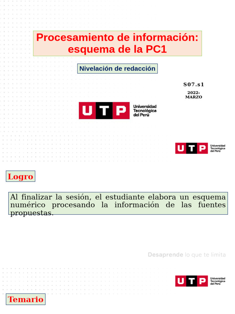 S07.s1 - Procesamiento de Información. Esquema de La PC1 (Material Teórico) | PDF