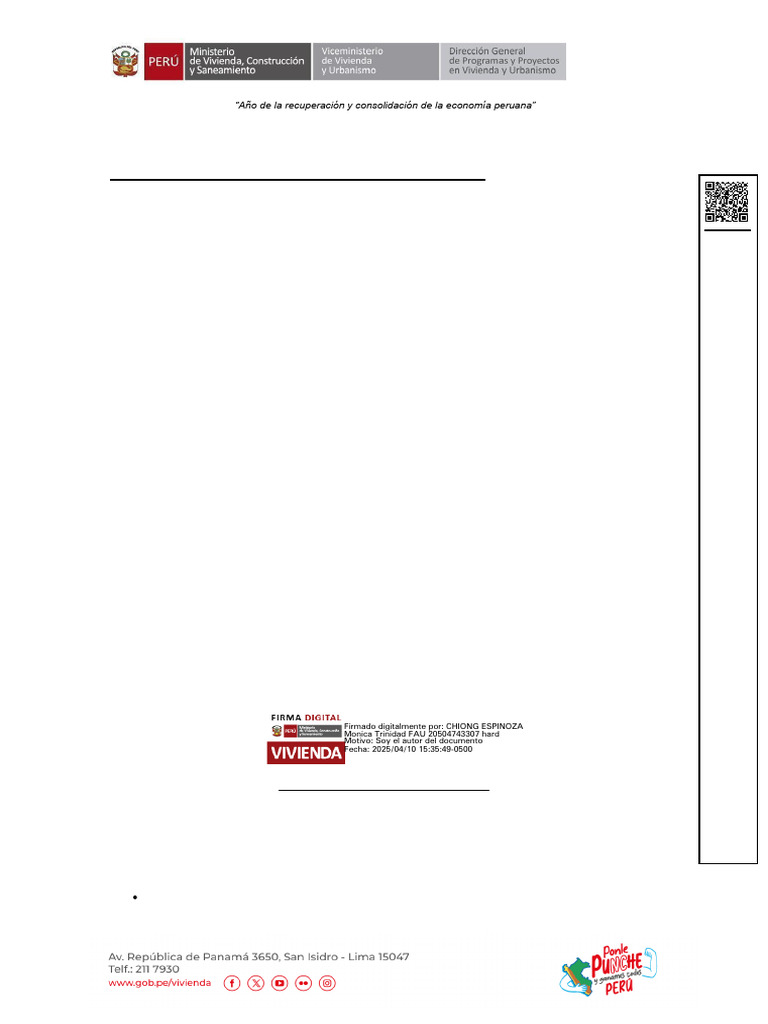 Oficio Múltiple 028-2025-VIVIENDA-VMVU-DGPPVU | PDF | Perú | Gobierno