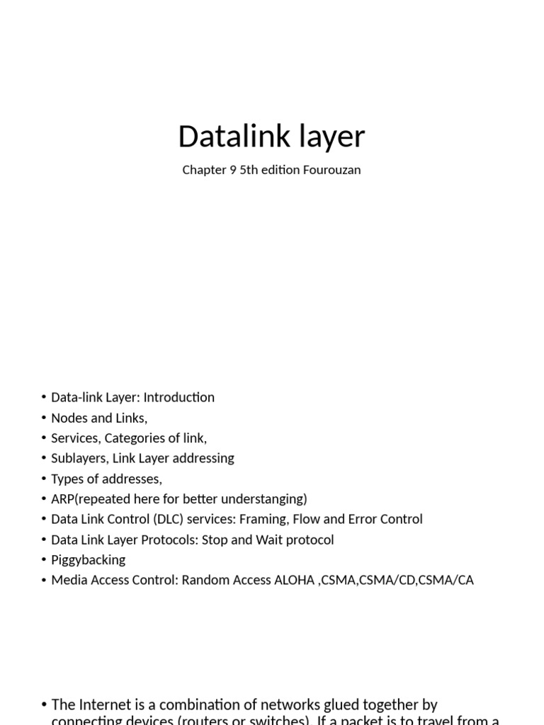 Datalinklayer Intro DLC | PDF | Internet Protocols | Computer Network