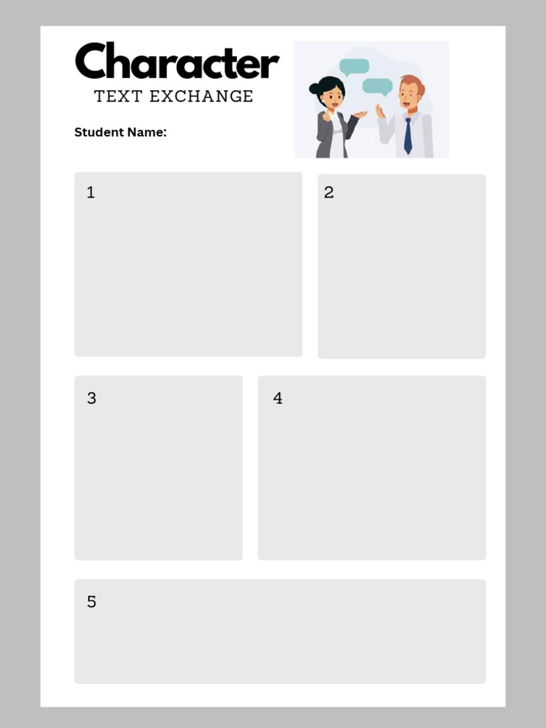 Student Character Text Exchange Form | PDF