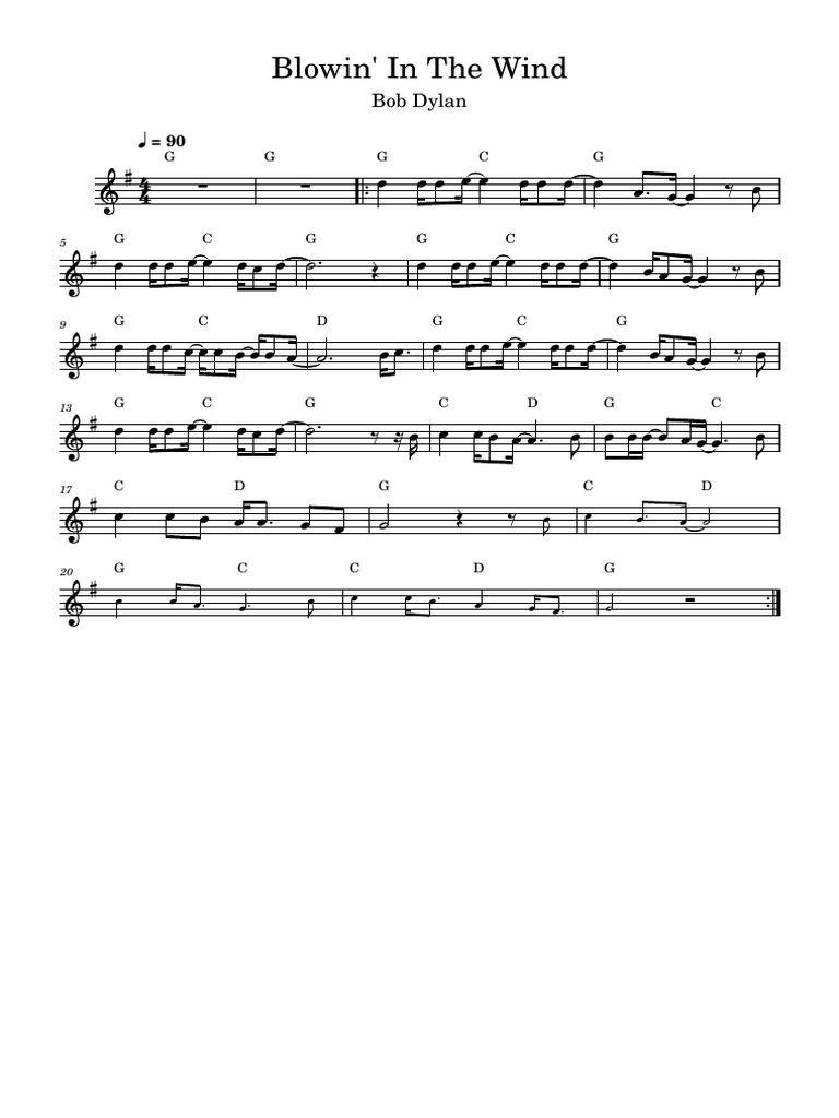 Blowing in The Wind Bob Dylan b.1941 | PDF