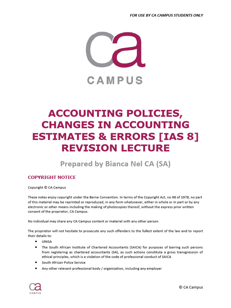 IAS 8 - Revision Lecture Notes and Examples | PDF | Deferred Tax ...