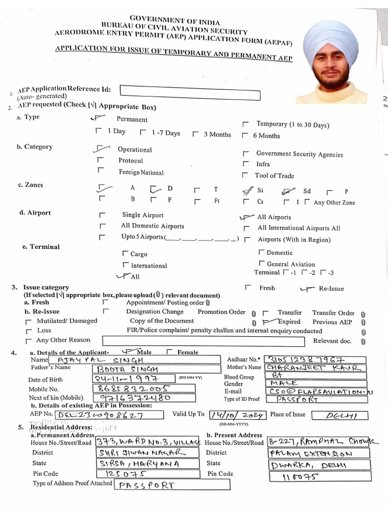 Ajaypal Aep Form | PDF