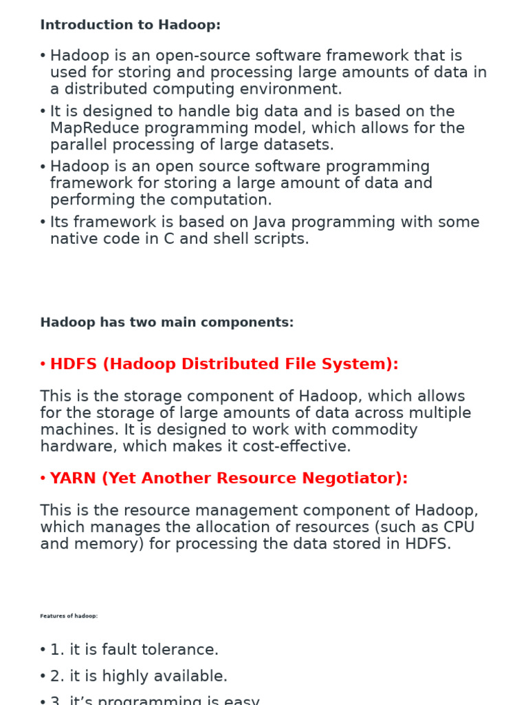 Introduction To Hadoop | PDF | Apache Hadoop | Map Reduce
