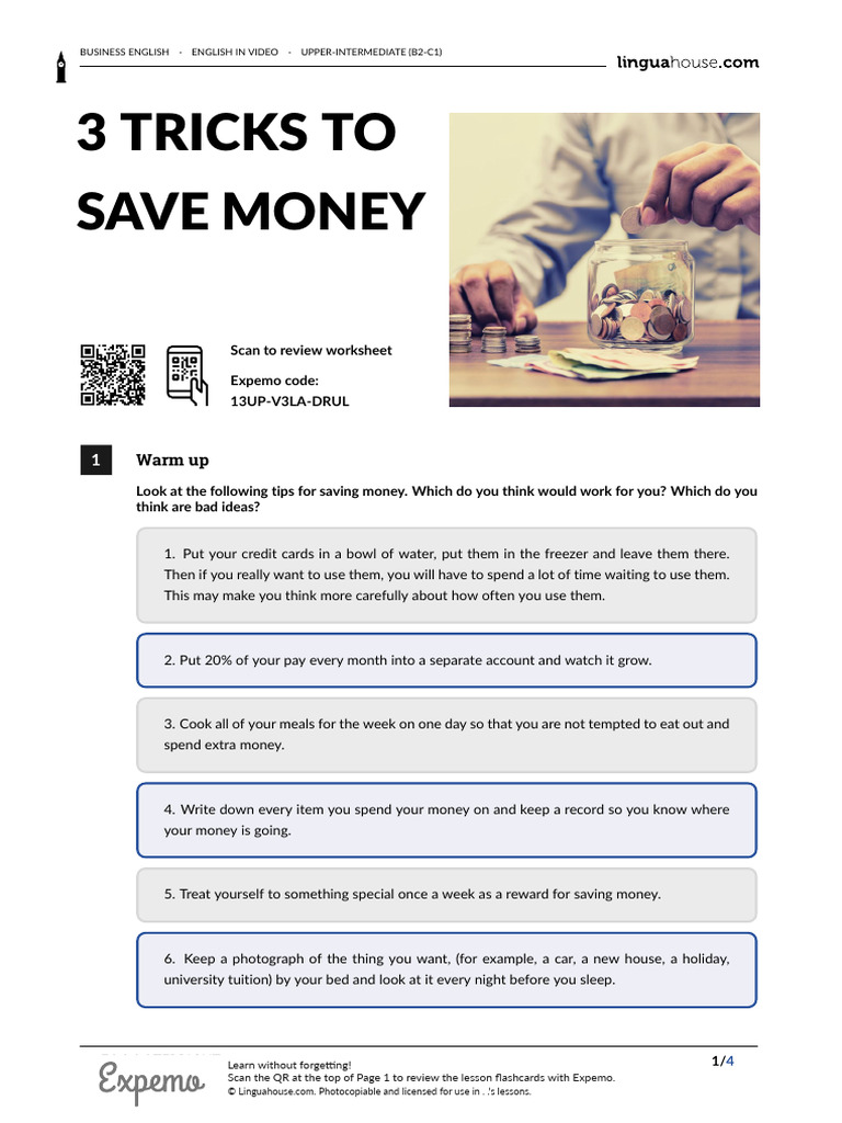 Money-Saving Tips for Business English | PDF
