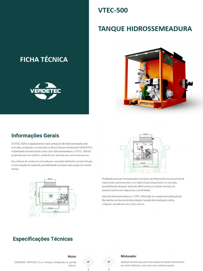 Ficha Técnica Vtec-500 | PDF