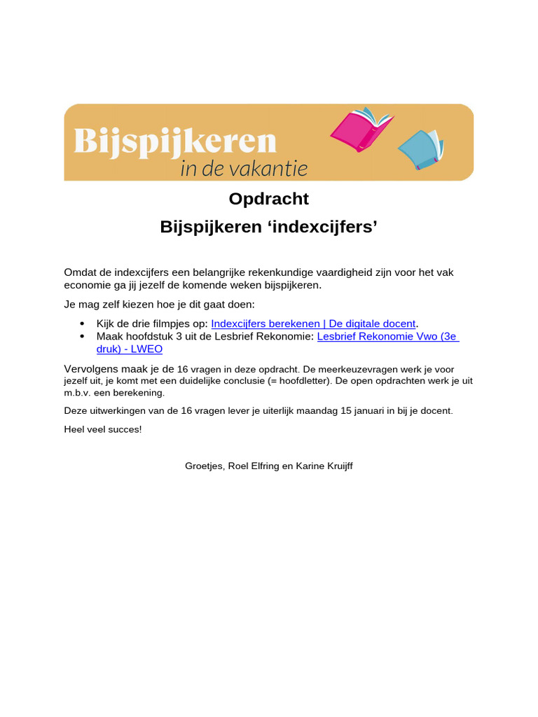 Opdracht Indexcijfers | PDF