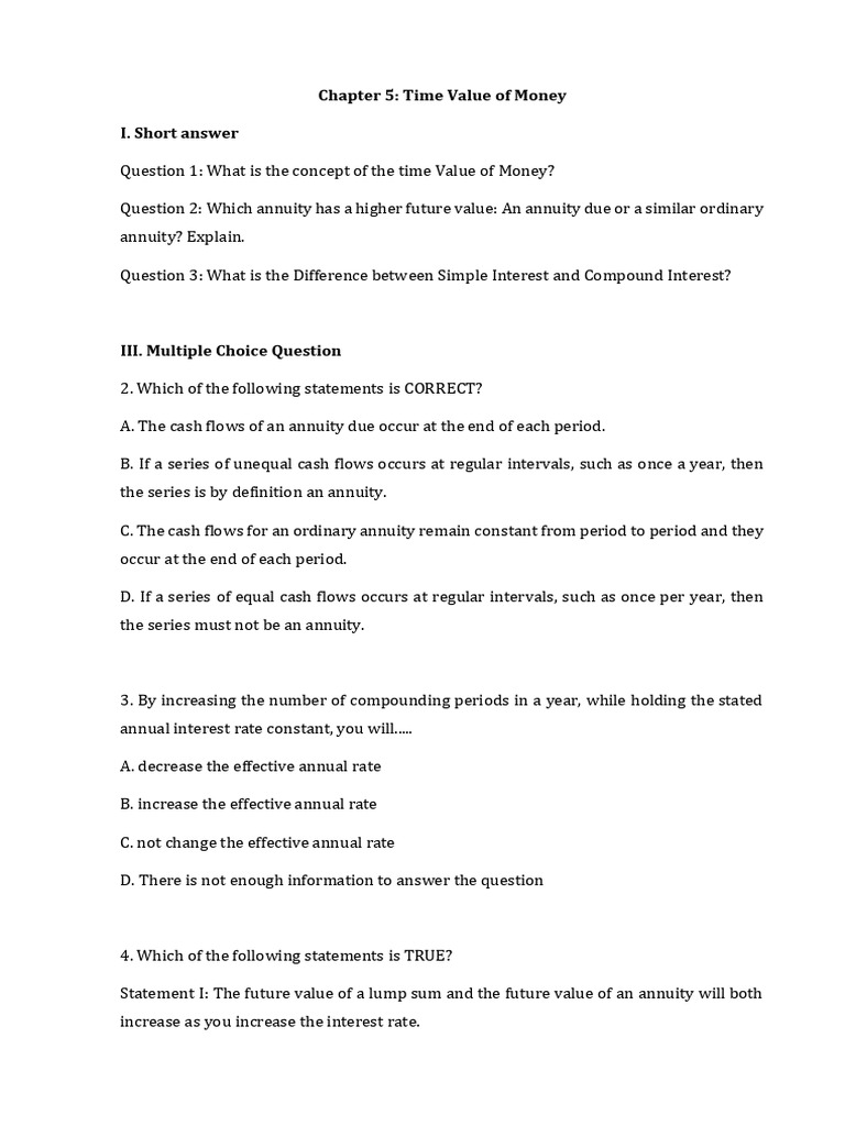 Chapter 5 - Time Value of Money-Student Version | PDF | Present Value | Interest