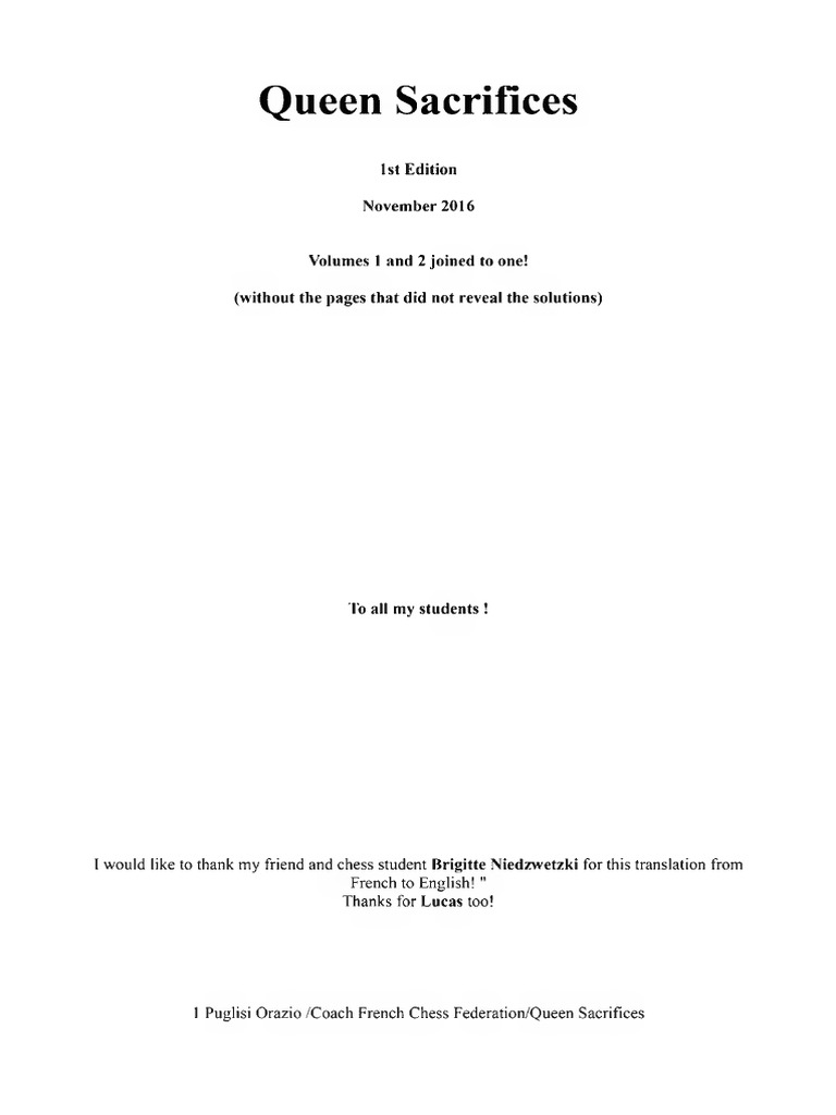 Queen Sacrifices | PDF | Board Games | Chess Theory