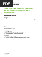 Science Stage 7 Sample Paper 1 - tcm143-595699 | PDF | Chemical ...
