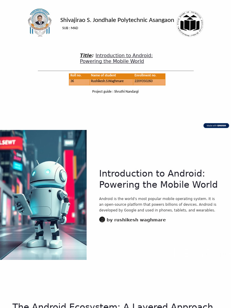 Introduction To Android Powering The Mobile World | PDF | Android ...
