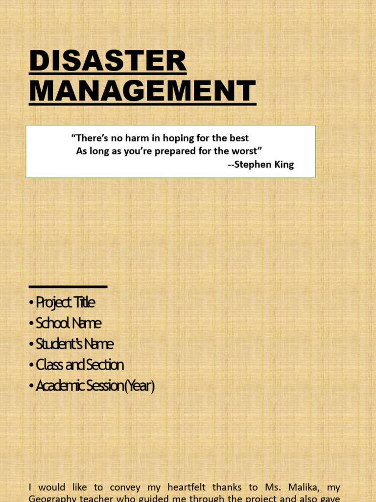 Disaster Management Project-1 | PDF
