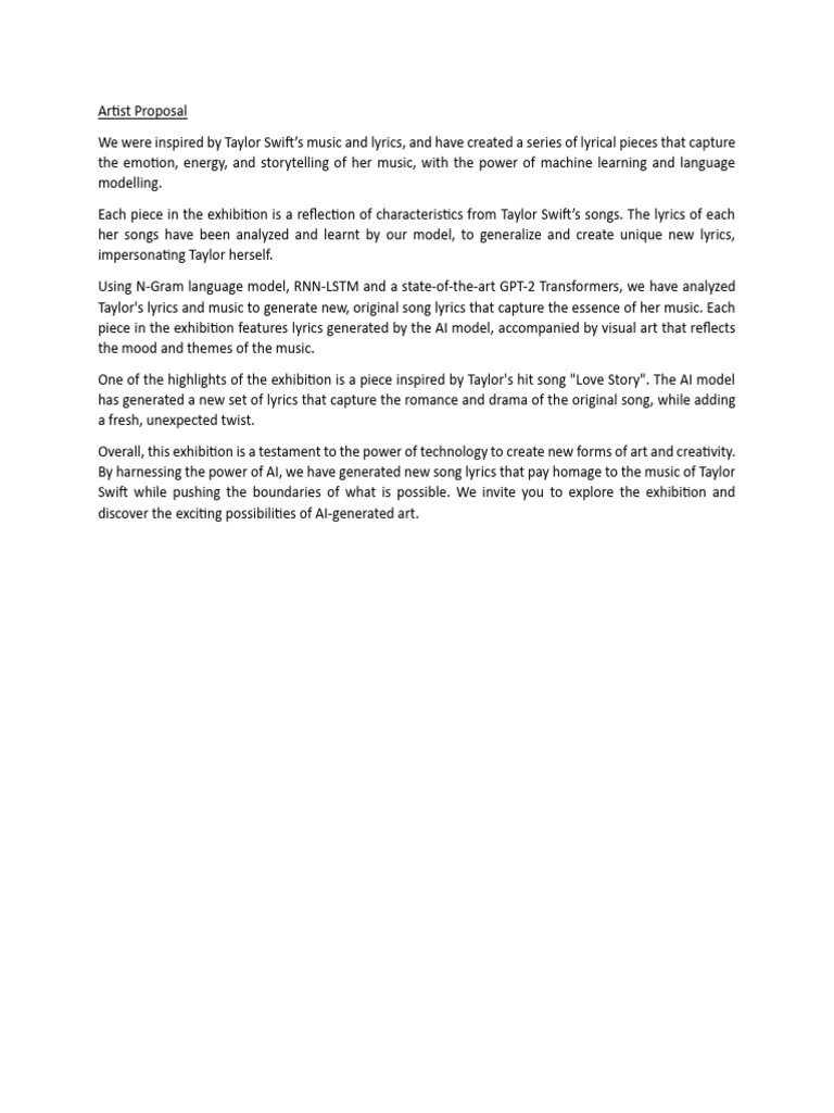 Artists Proposal | PDF