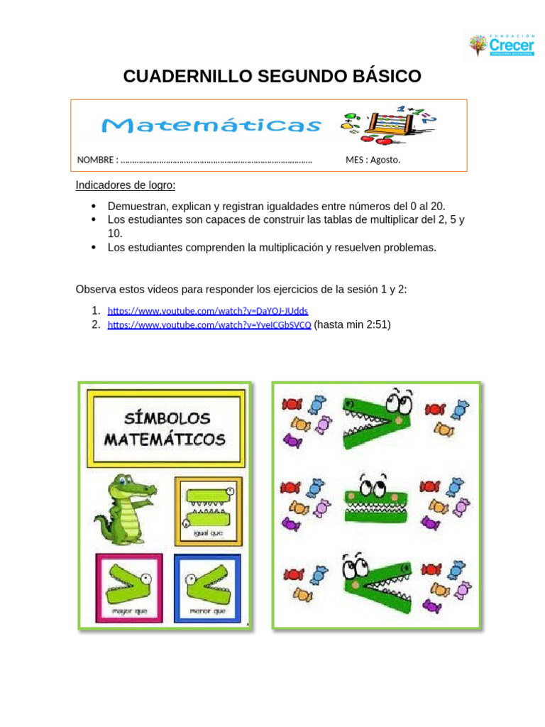 Cuadernillo Segundo Básico | PDF