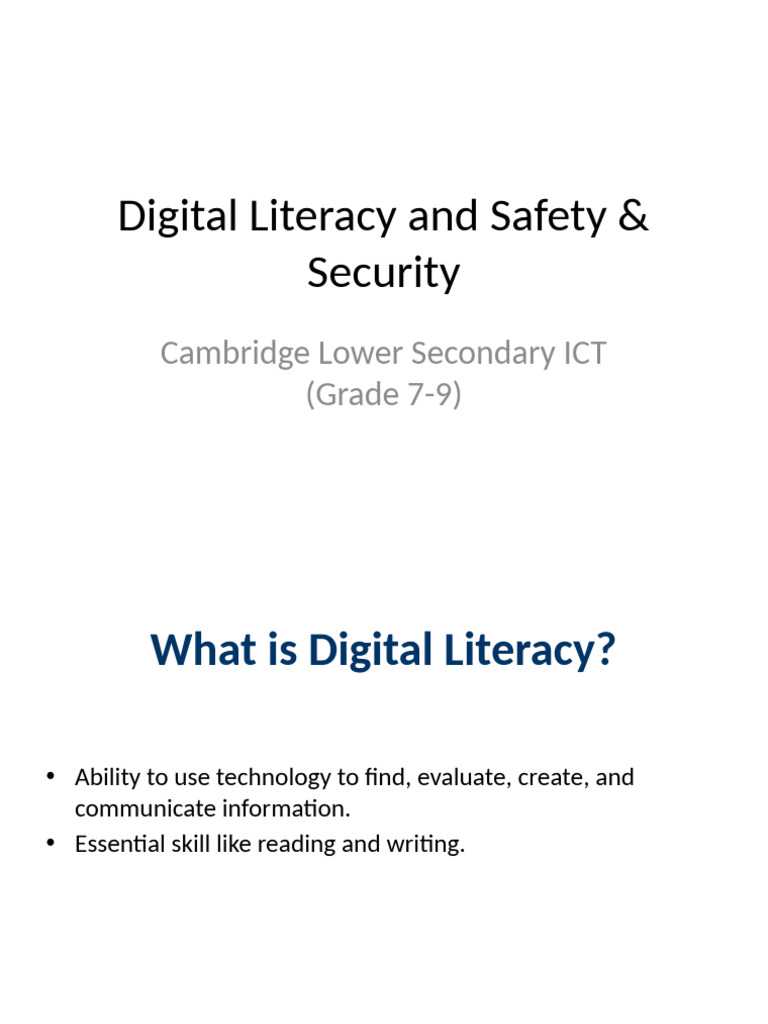 Digital Literacy Safety Demo Styled | PDF