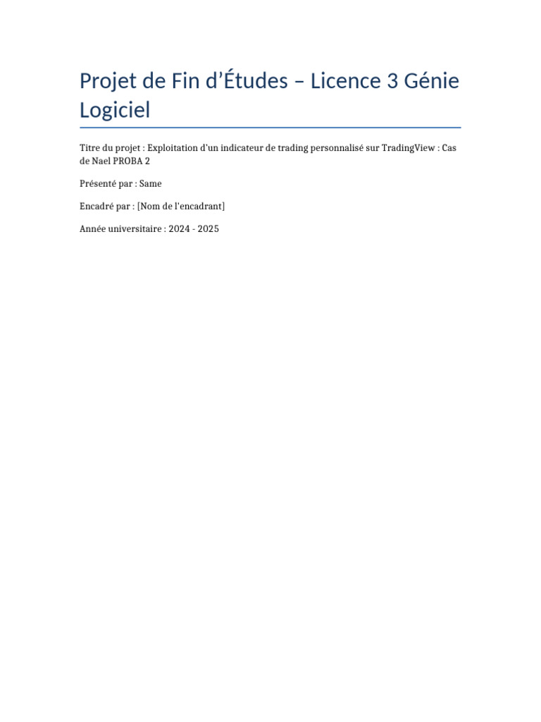 Indicateur de Trading Nael PROBA 2 | PDF | Opérateur de marché ...