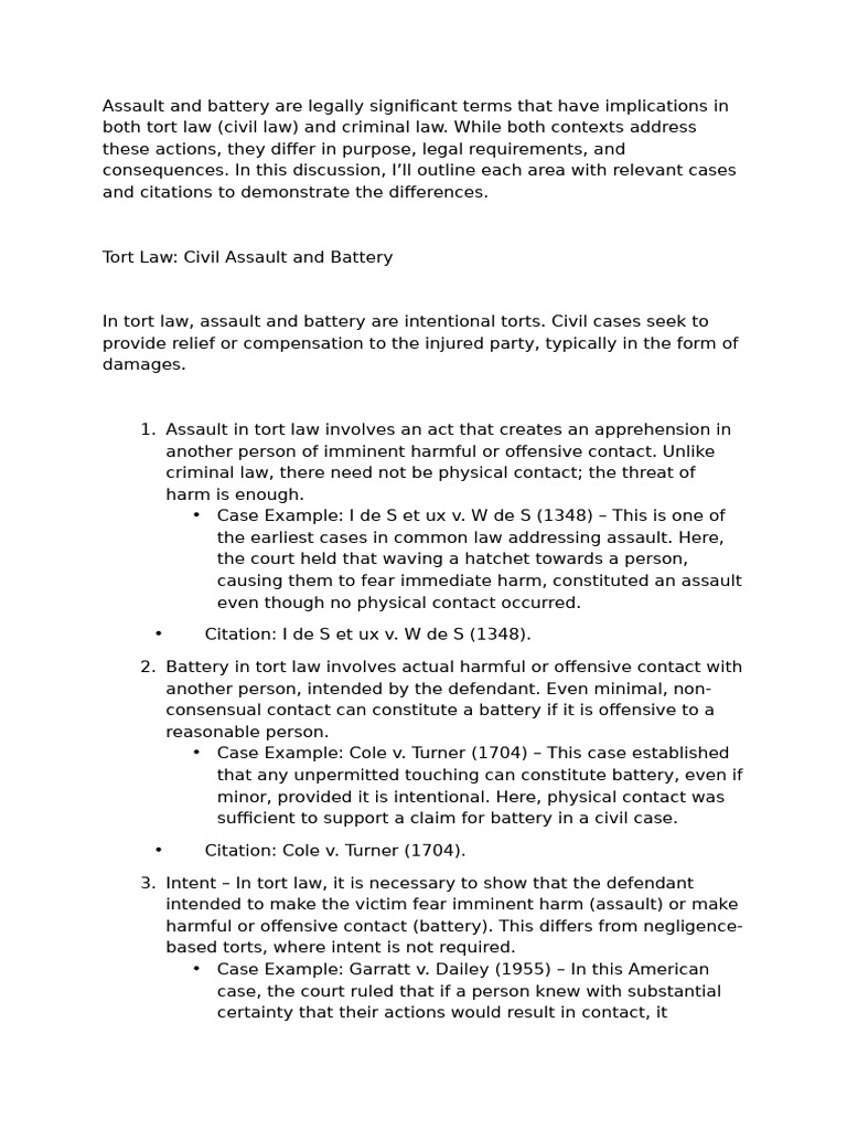 Criminal Assault and Battery | PDF | Assault | Battery (Crime)