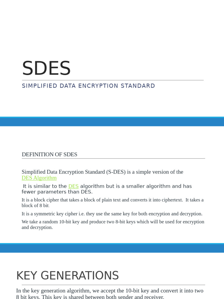 1.simplified Data Encryption Standard | PDF