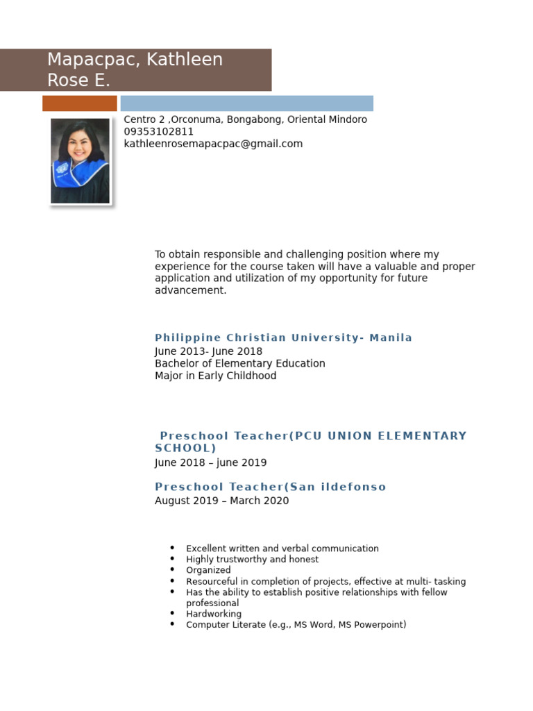Mapacpac Resume | PDF